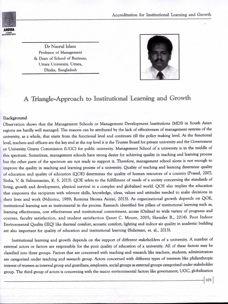 A Triangle-Approach To Institutional Learning and Growth | PDF ...