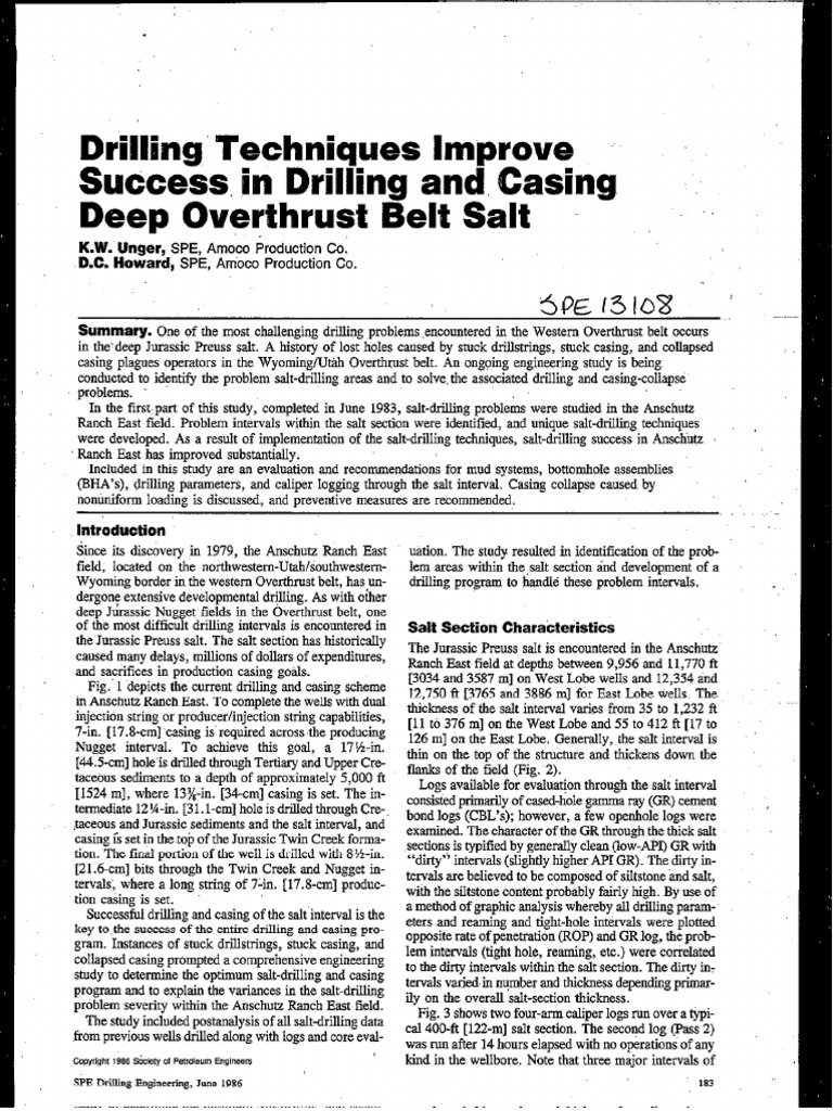 Cement Salt Formation | PDF