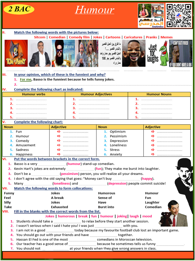 Unit Humour Vocabulary | PDF