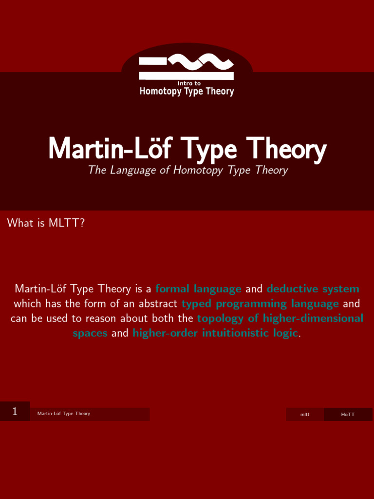 Martin Lof Type Theory | PDF