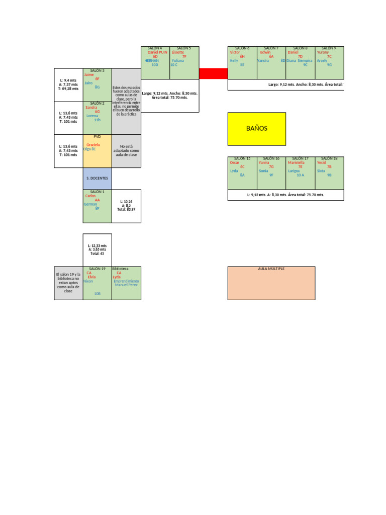 Mapa Distribucion Salones Sede B-2023 - Junio | PDF