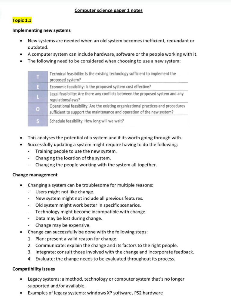 CS Notes - Unit 1 and 2. | PDF