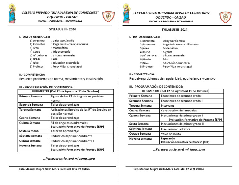 Sillabus IlIB T - X 2do | PDF
