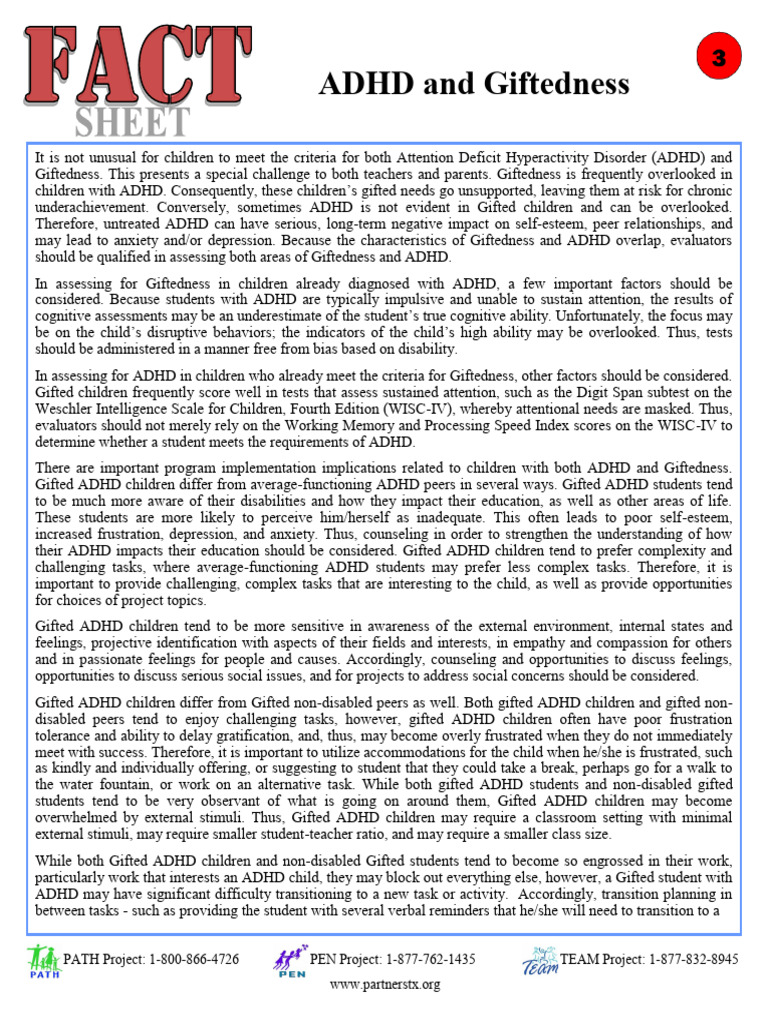 ADHD and Giftedness | PDF