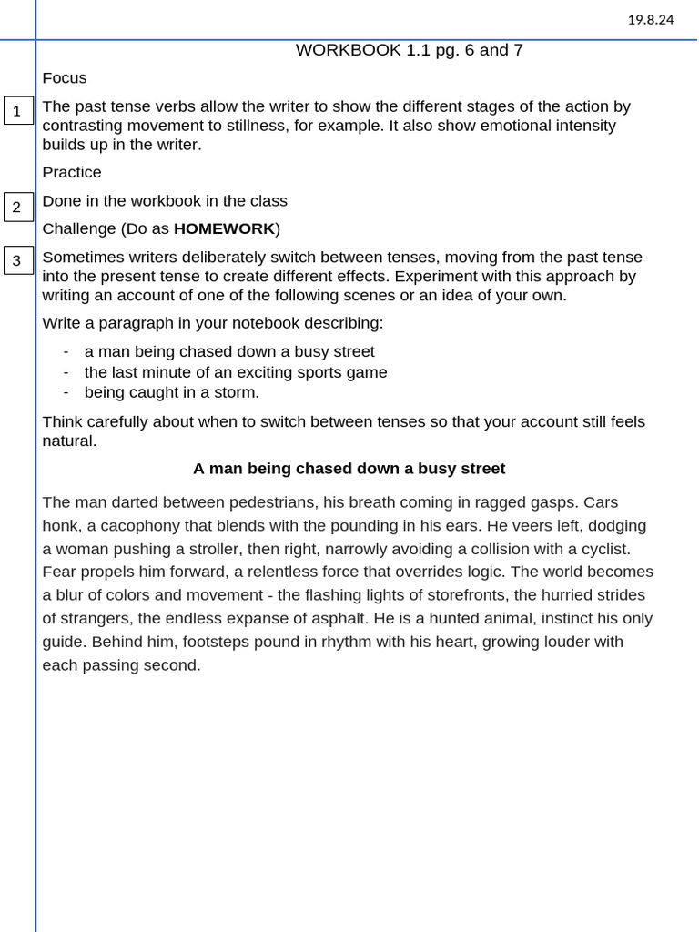 WORKBOOK 1.1 Pg. 6 and 7: A Man Being Chased Down A Busy Street | PDF