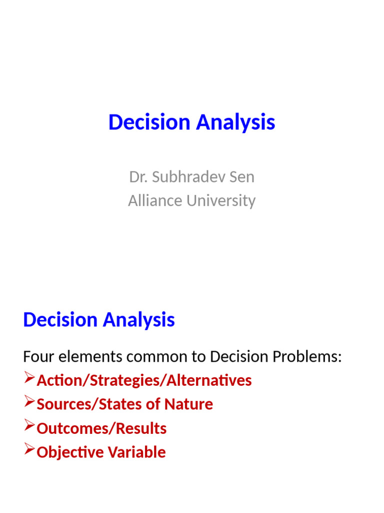 Decision Analysis | PDF