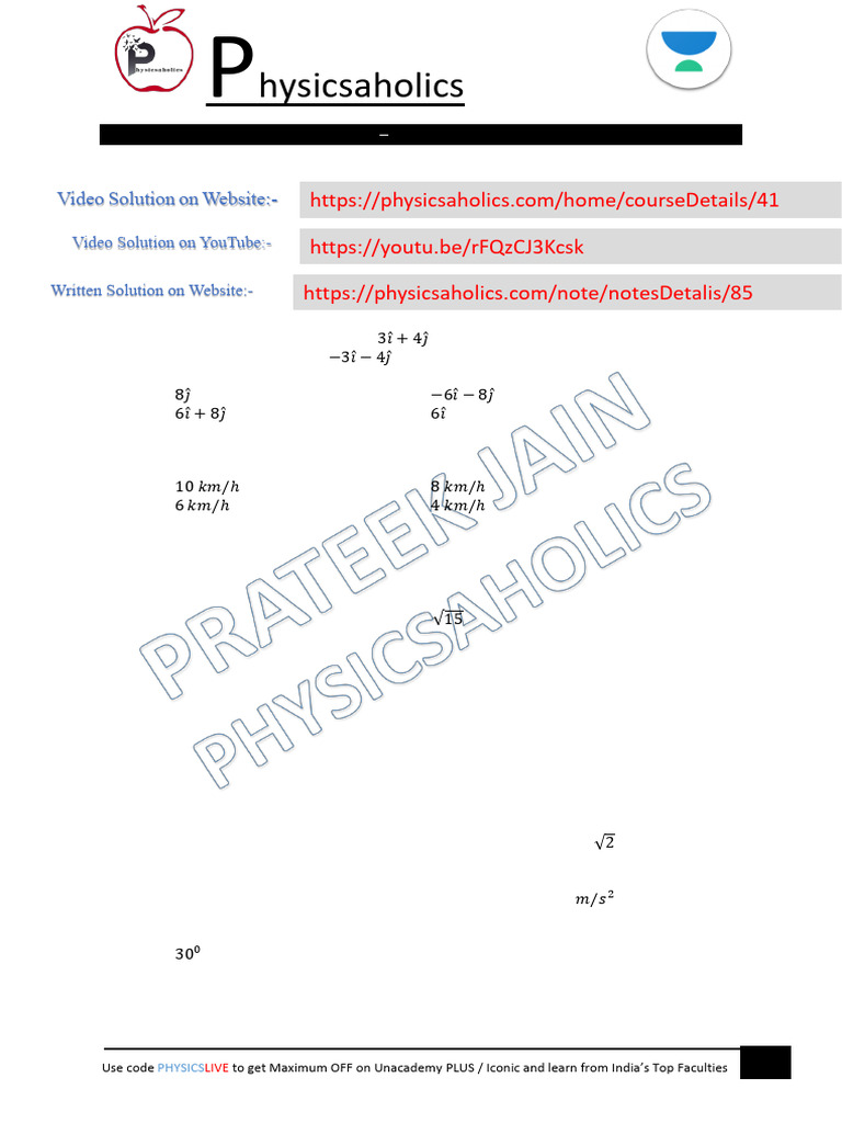 Kinematics DPP: Boat and River Problems | PDF | River | Social Science