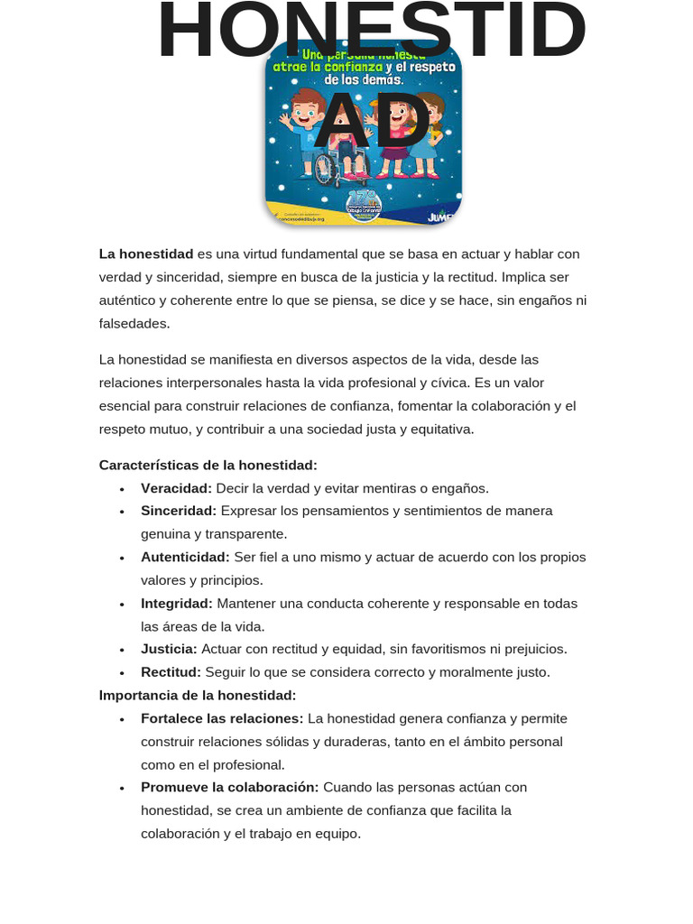 La Honestidad: Virtud y Ejemplo de Lincoln | PDF | Verdad | Ciencias ...