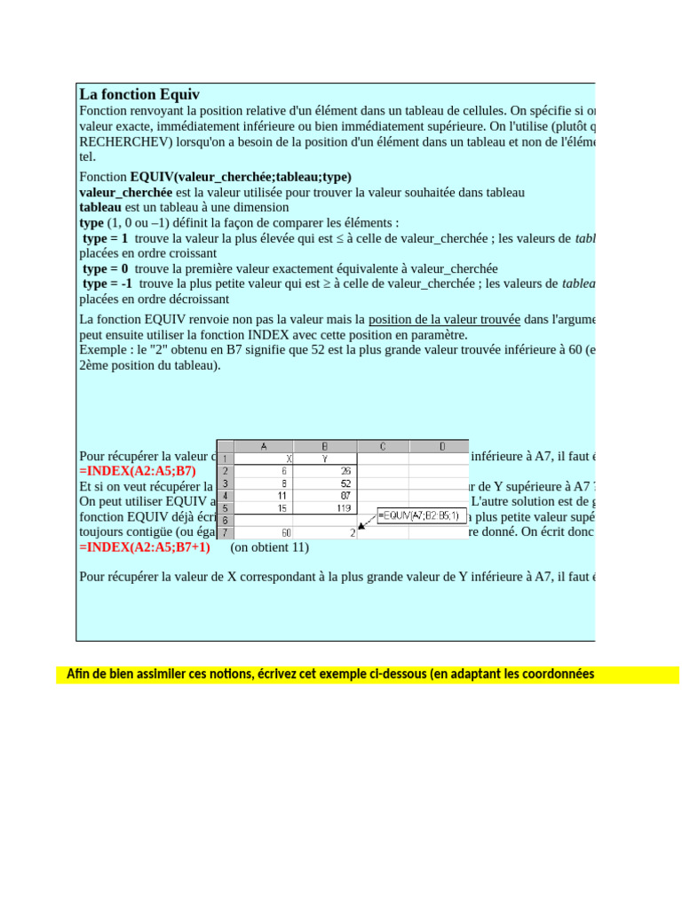 Exercices Et TD Excel | PDF