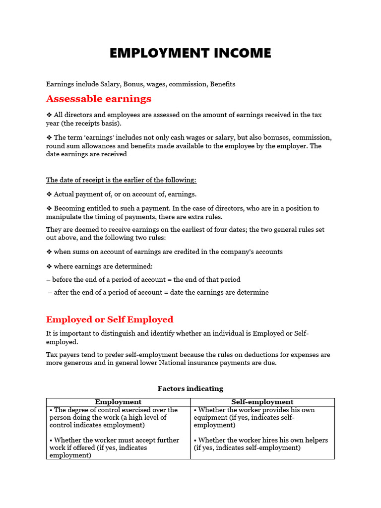 CHP 2 Employment Income | PDF