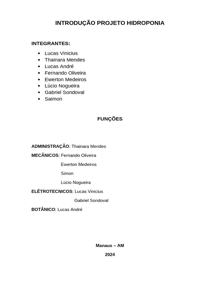 Atividade III HIDROPONIA | PDF