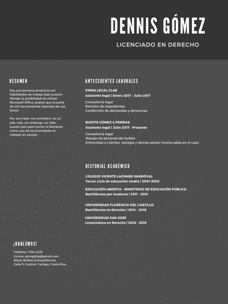 CV Dennis Gómez | PDF