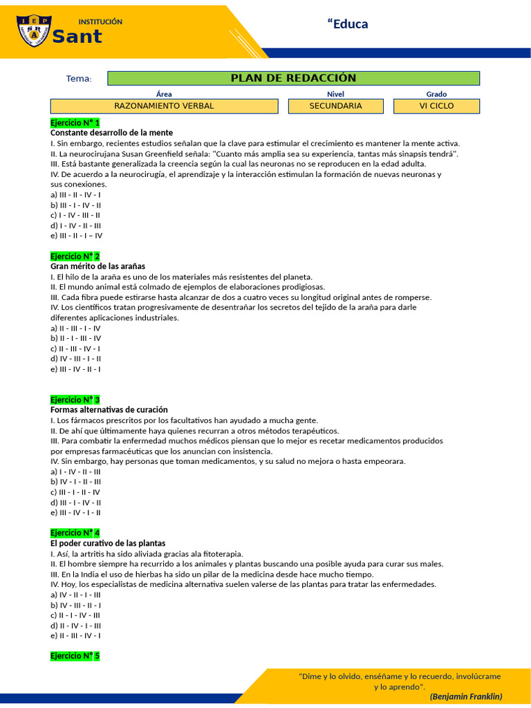 Plan de Redaccion | PDF