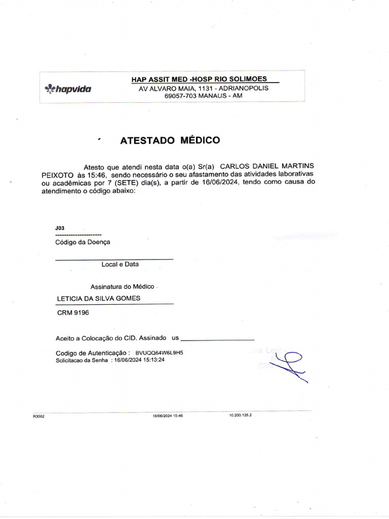 Atestado | PDF
