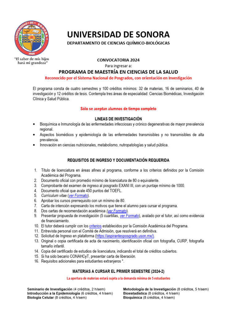 Convocatoria PMCS 2024 | PDF
