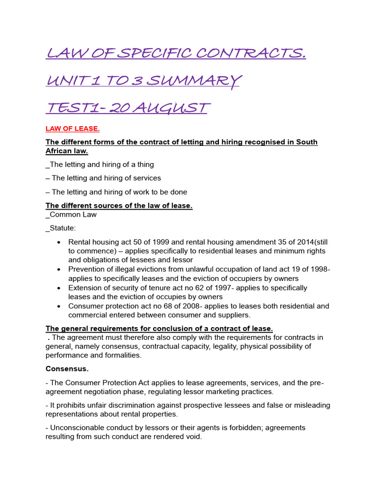 Law of Specific Contracts | PDF