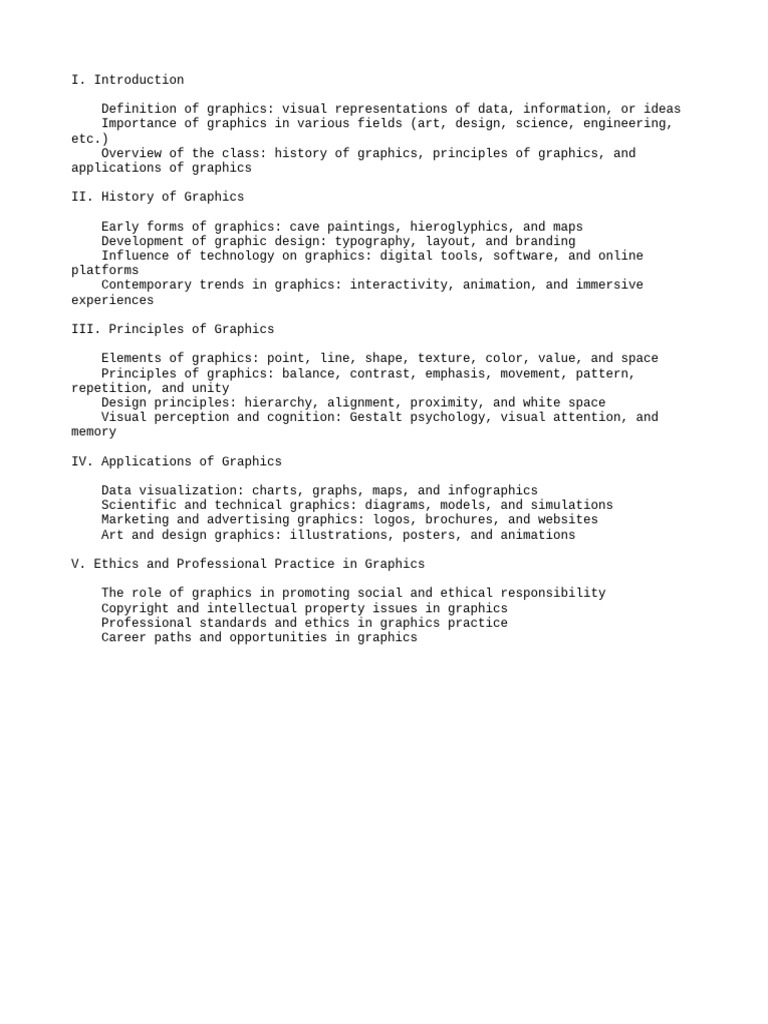 University of Oregon Graphics Module List | PDF