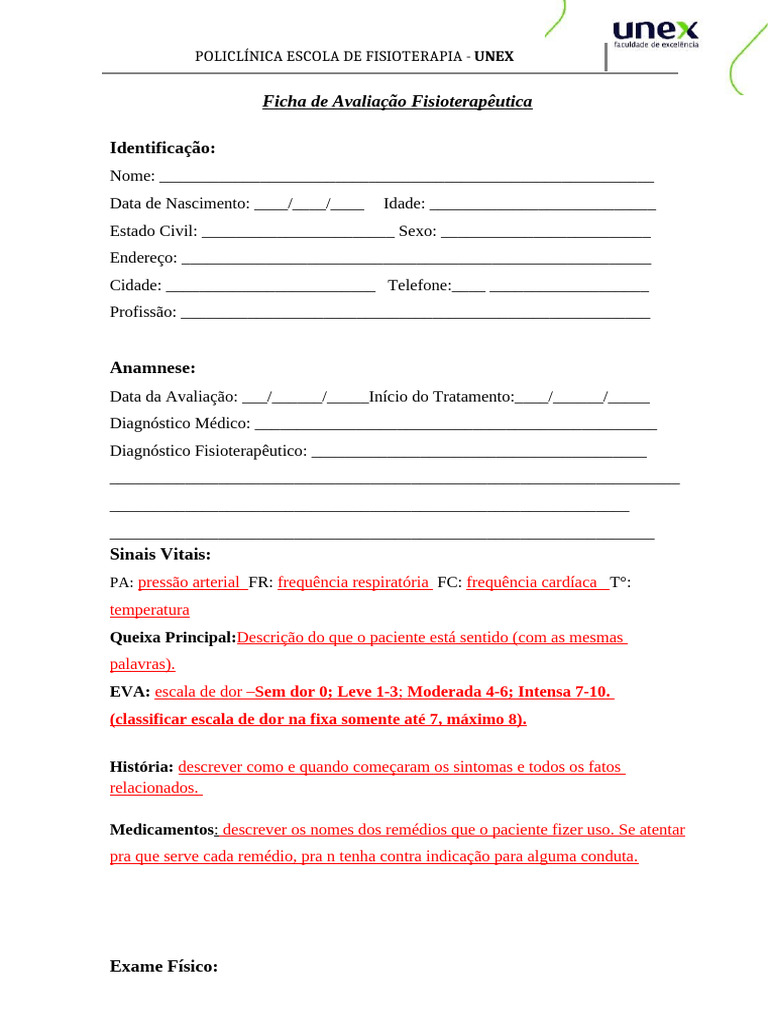 Ficha Modelo- Ortopedia | PDF