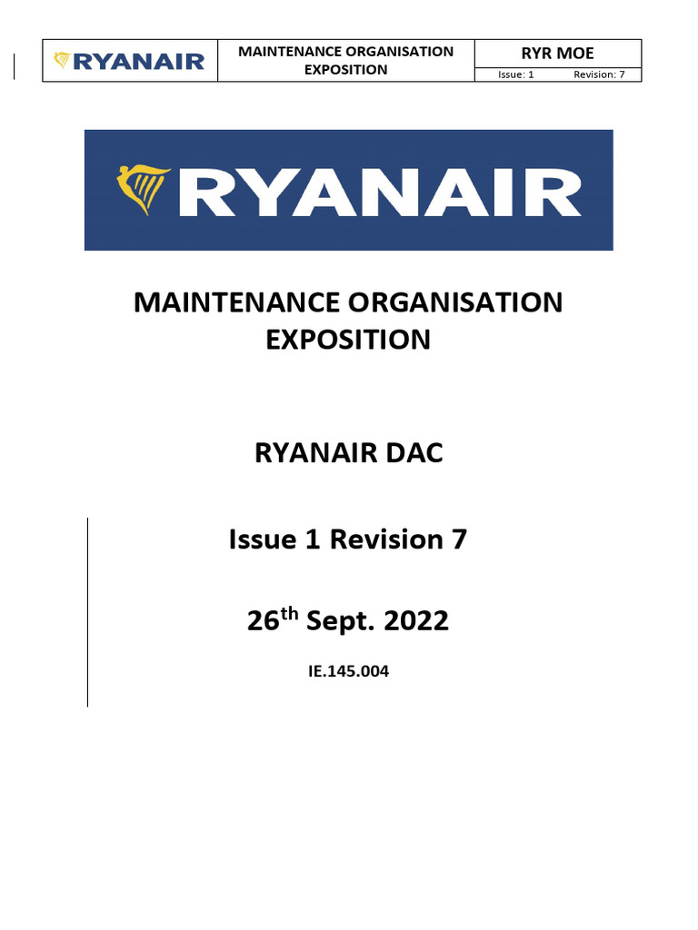 Maintenance Organisation Exposition: Ryr Moe | PDF