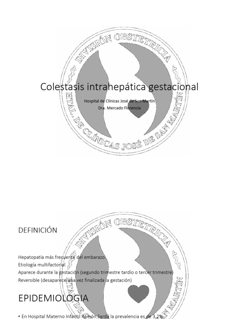 Clase 5, Colestasis Intrahepatica Gestacional. Dra. Mercado | PDF