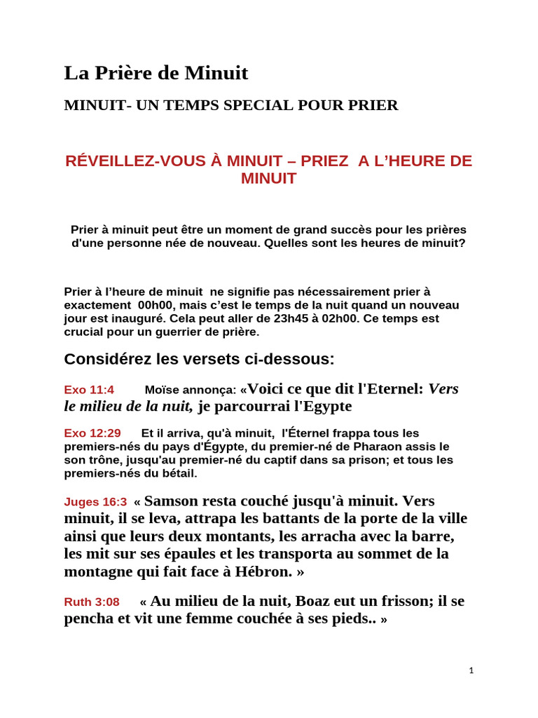 MIFIFC La Prière de Minuit | PDF