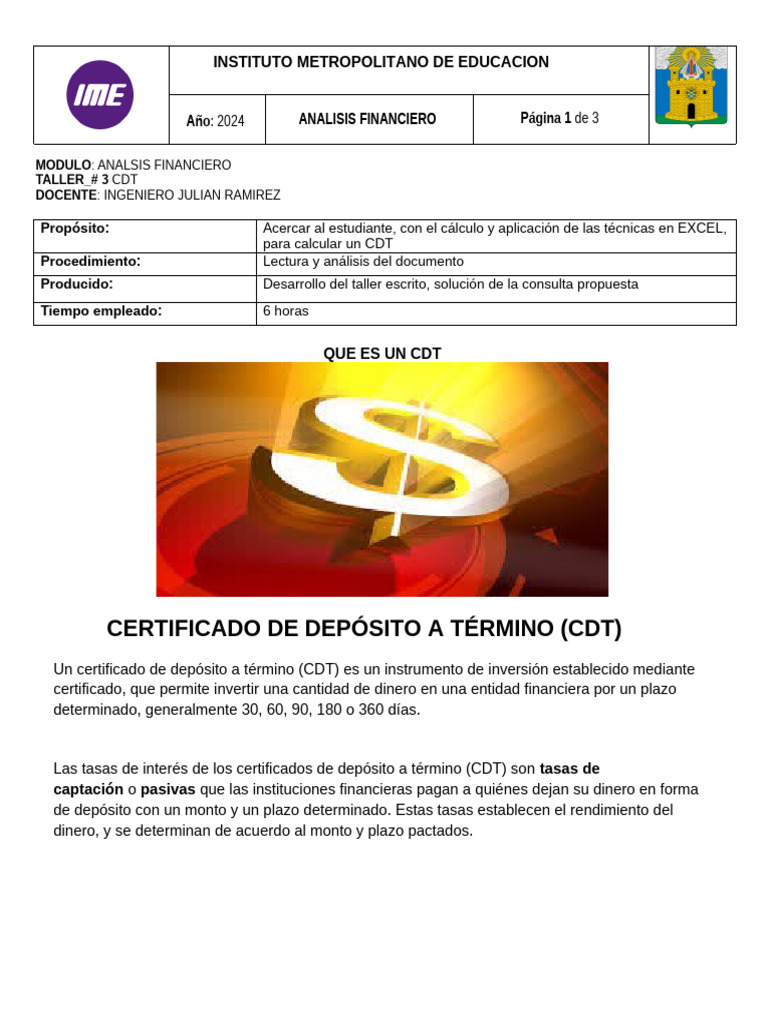 Taller 3. CDT | PDF