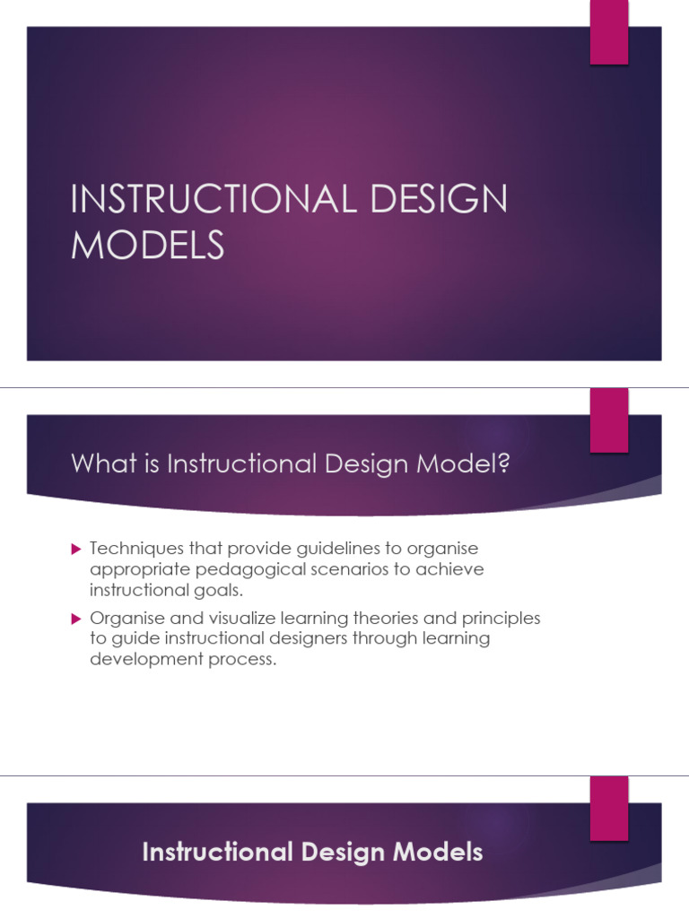Ictw122 - Lecture 4 - Instructional Design Models | PDF