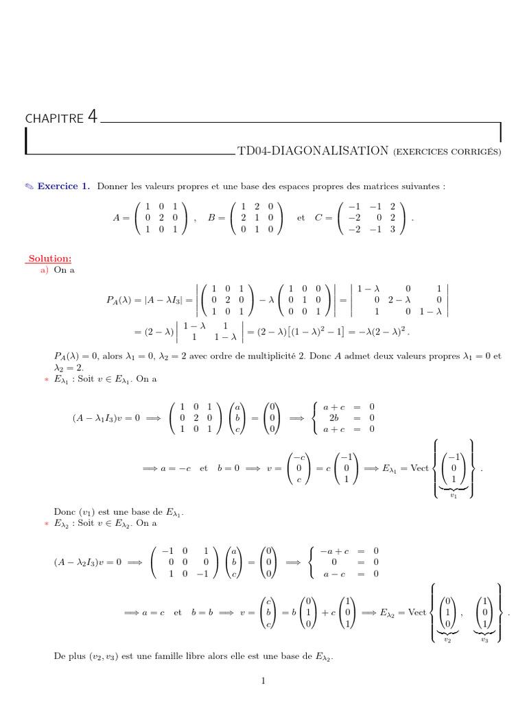TD04 Diagonalisation C | PDF