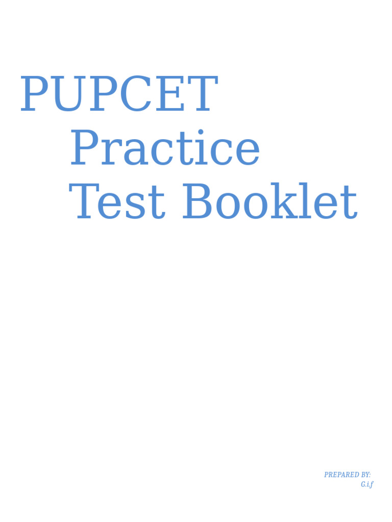 (PDF) Pupcet-Practice-Test | PDF