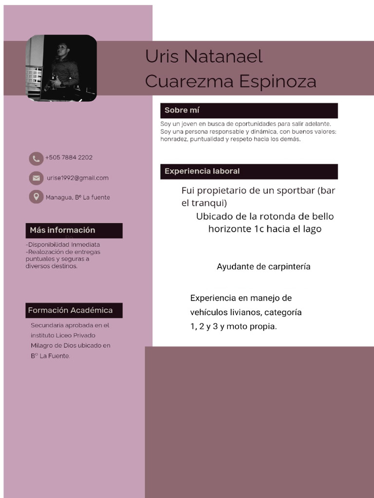 Currículum Uris Espinoza | PDF