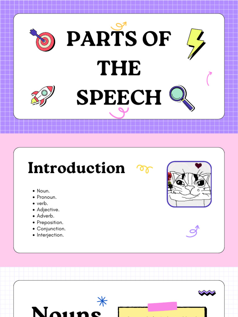 Colorful Parts of Speech Nouns Presentation | PDF