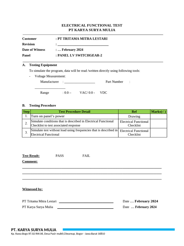 006 - Electrical Functional Test | PDF | Electrical Engineering ...