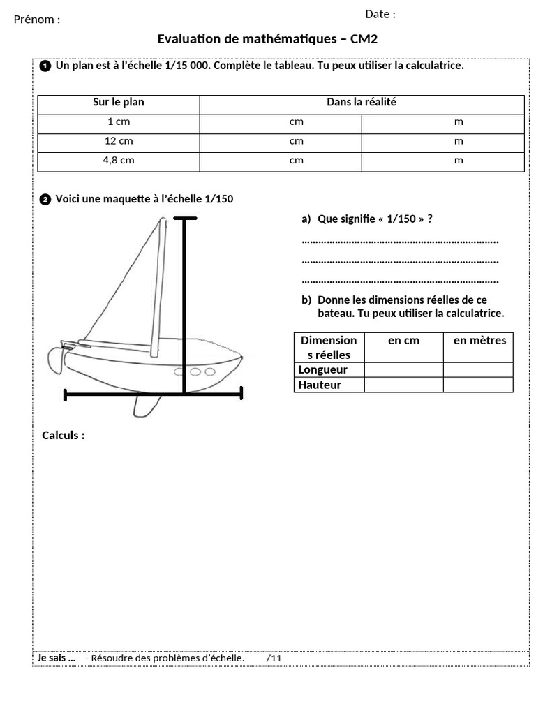 Maths CM2 - Echelles | PDF