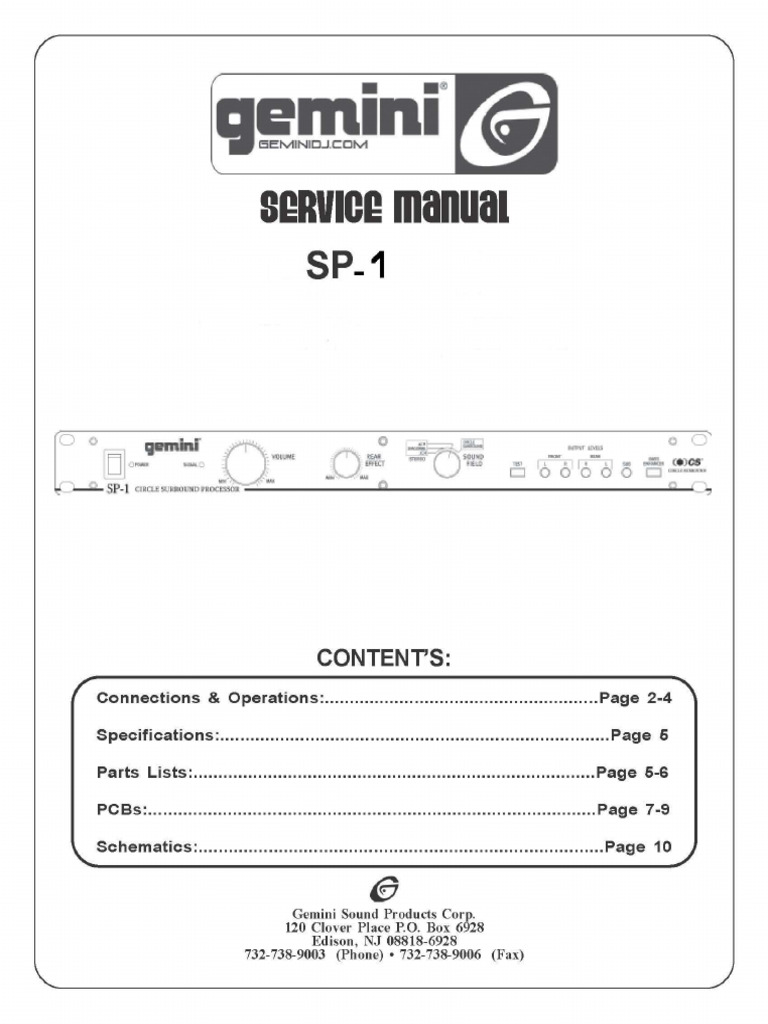 Gemini SP 1 | PDF