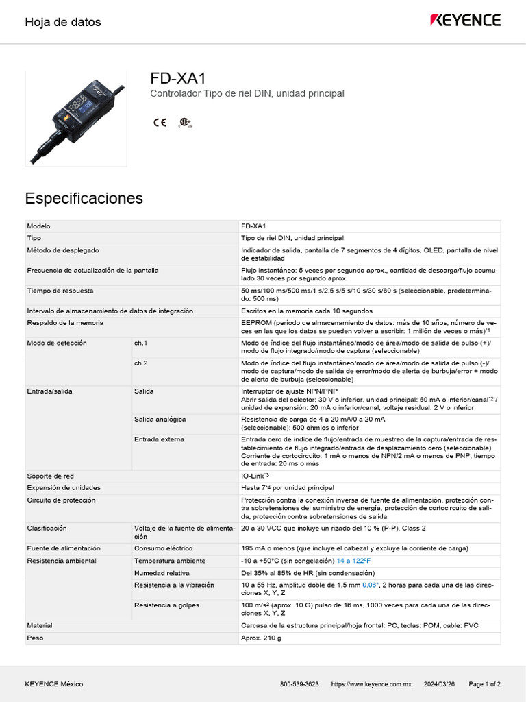 FD-XA1_Datasheet | PDF