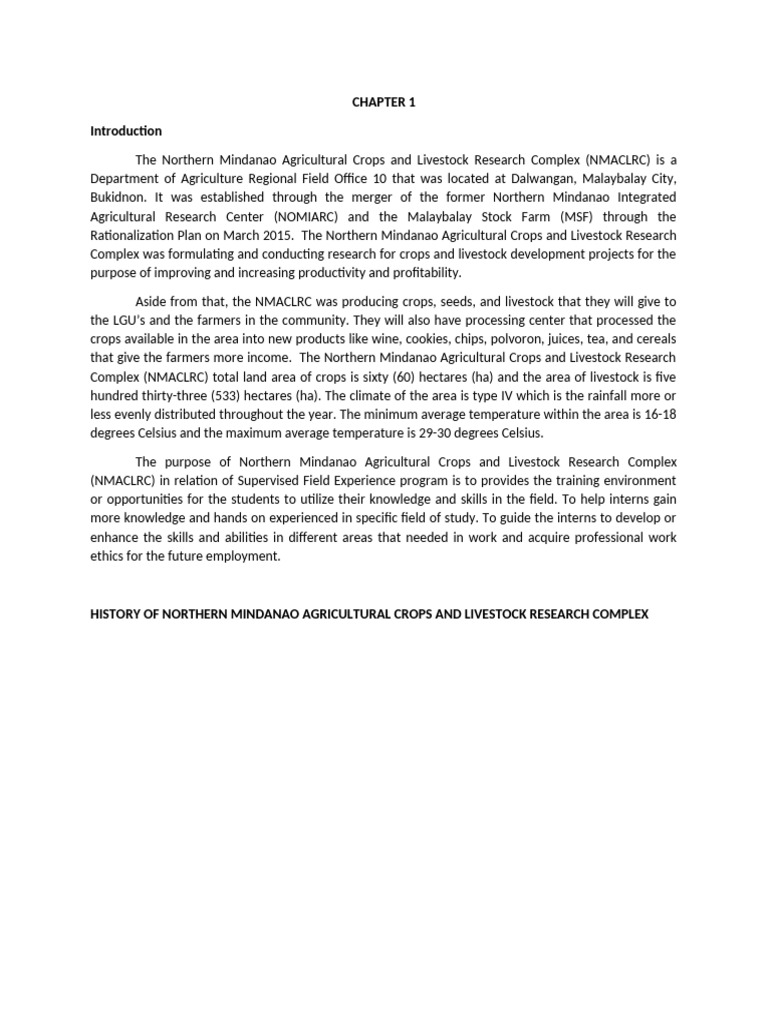 CHAPTER 1 Narrative Report | PDF