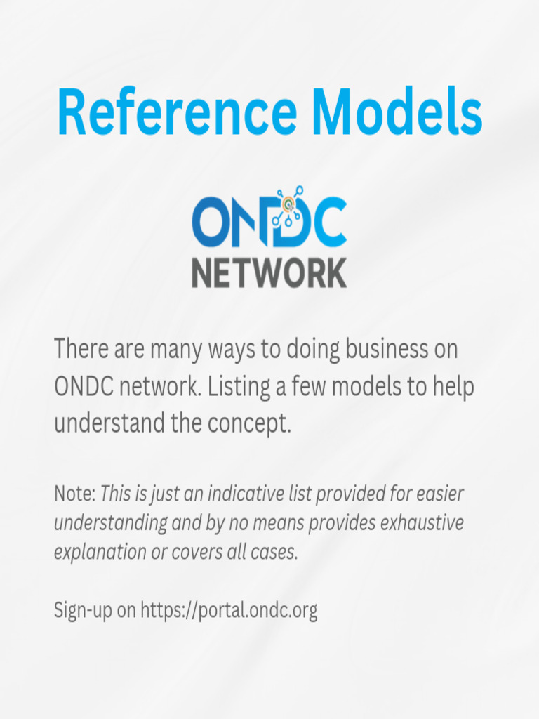 Reference Models For ONDC Network | PDF