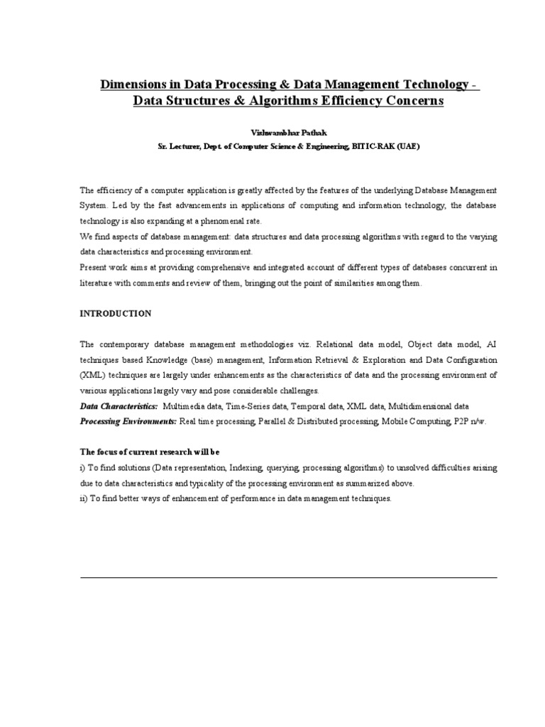 Efficient Data Processing and Management of Multimedia Data Using ...