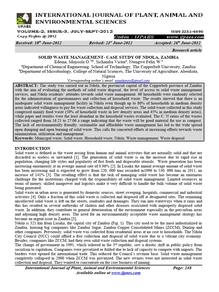 Solid Waste Management Case Study of Ndo | PDF