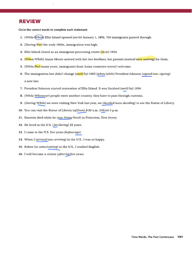 Review Past Continuous | PDF