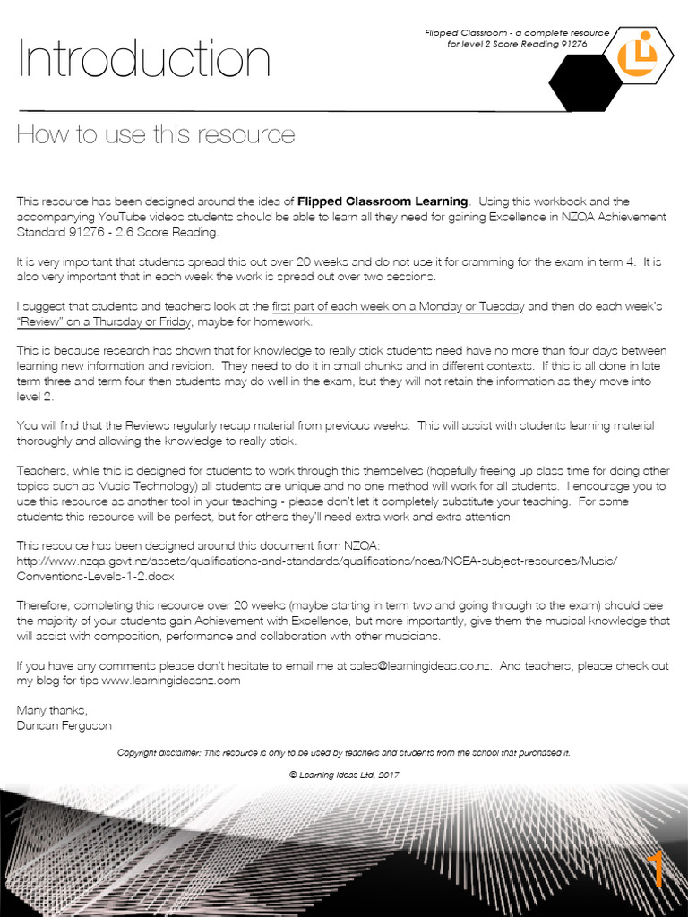 Flipped Classroom - Level 2 Score Reading 91276 - v2 | PDF | Clef ...