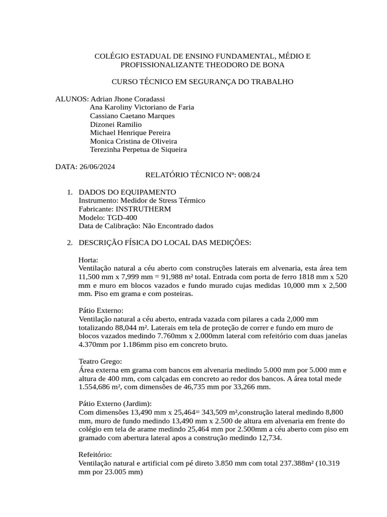 Relatório IBUTG Com Conclusão | PDF