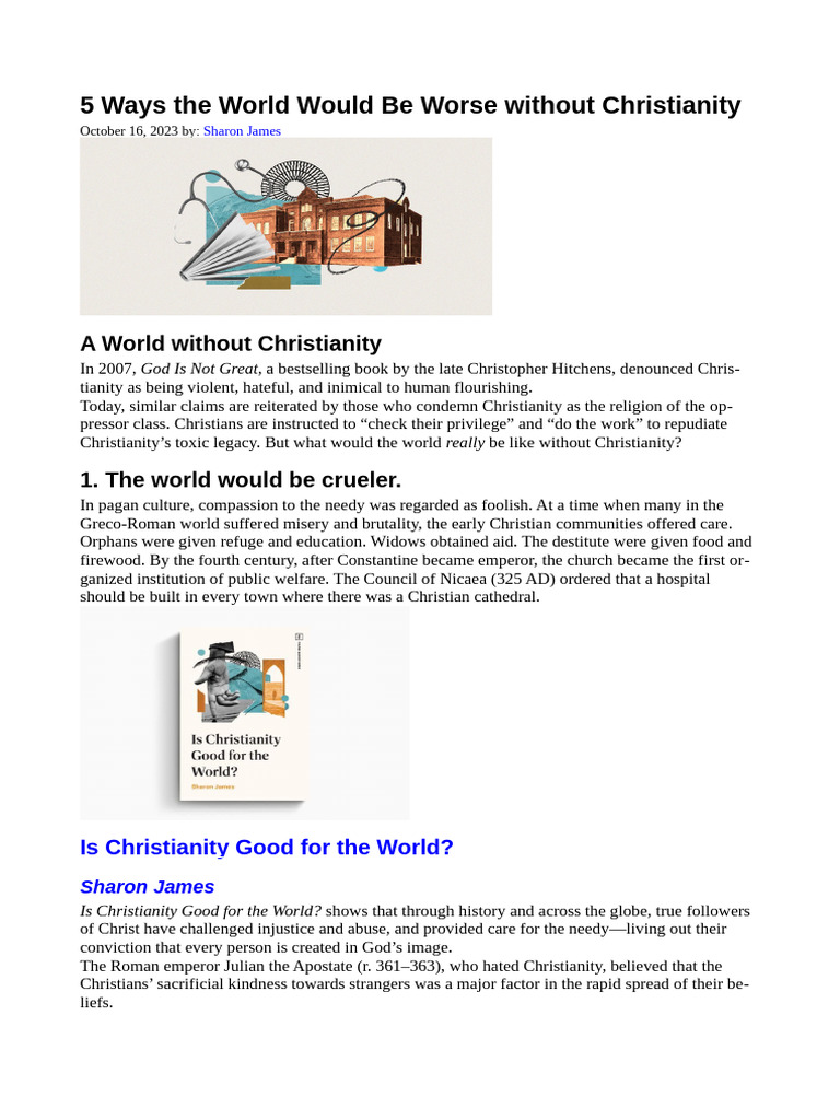 5 Ways The World Would Be Worse Without Christianity | PDF | Slavery ...