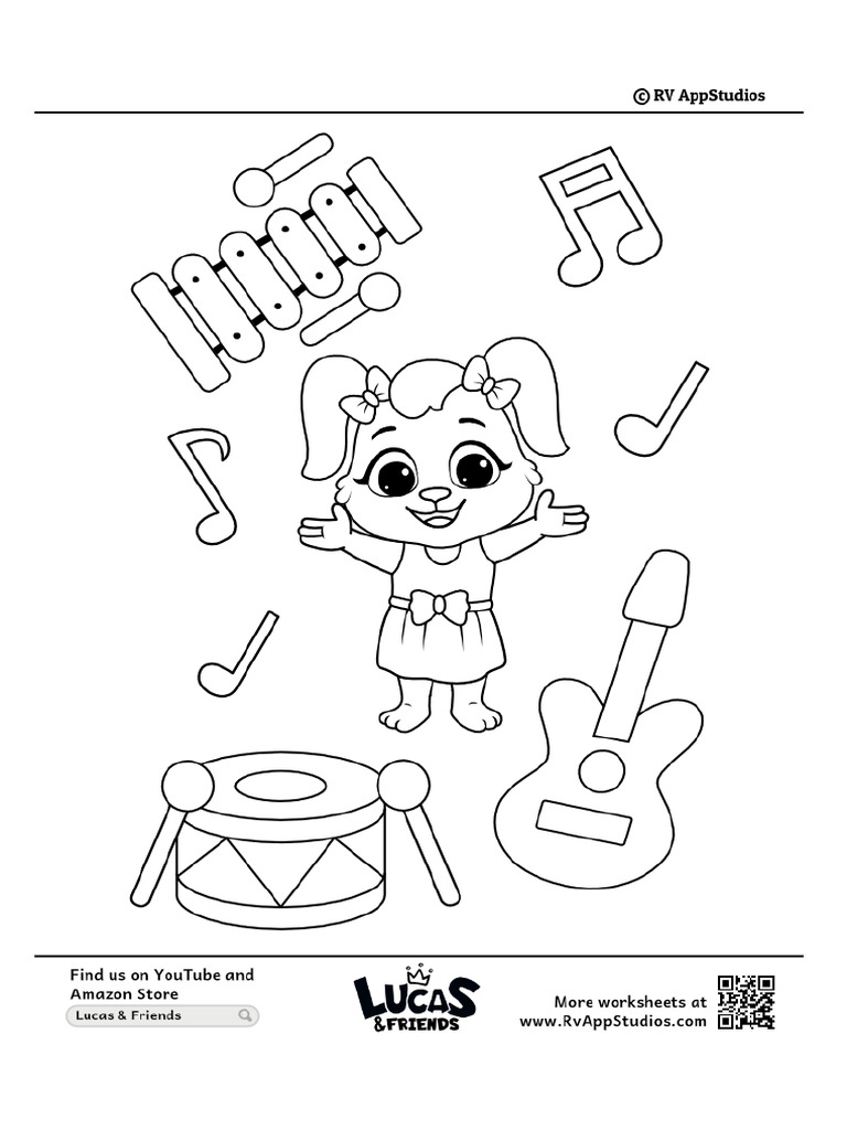 36 Free Printable Coloring Pages Instruments | PDF