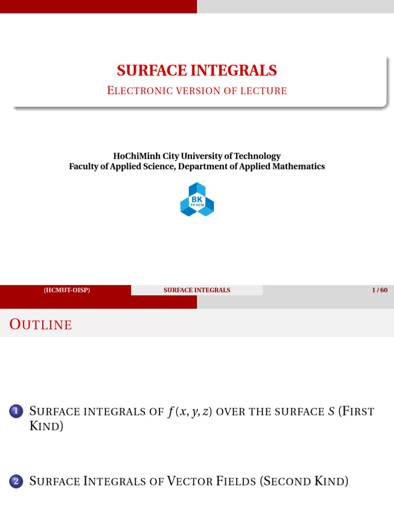 Surface - Integrals | PDF