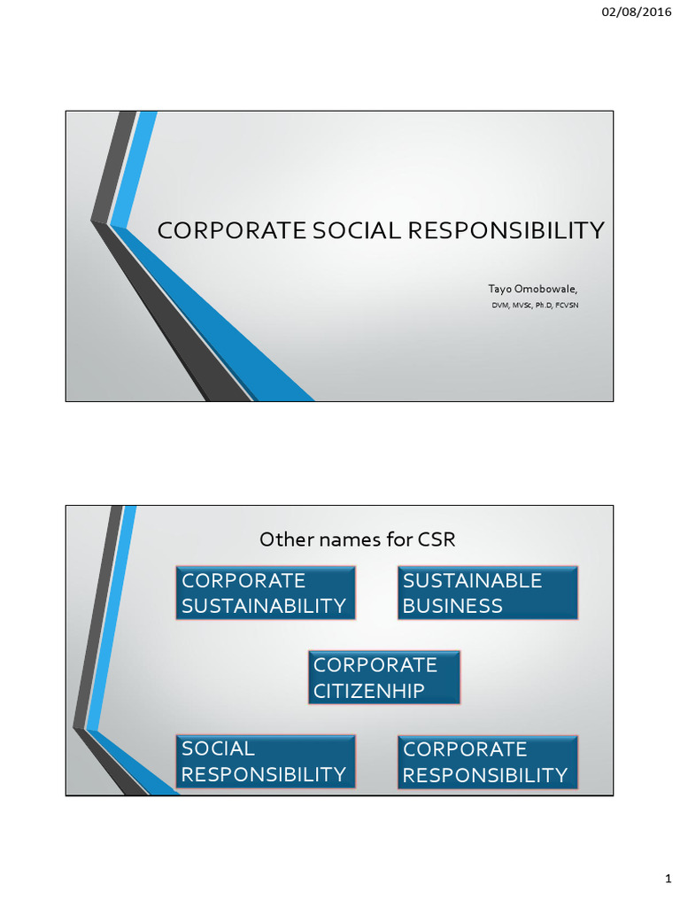 Corporate Social Responsibility | PDF