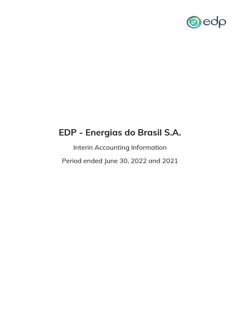 EDP - Energias Do Brasil S.A.: Interin Accounting Information Period ...