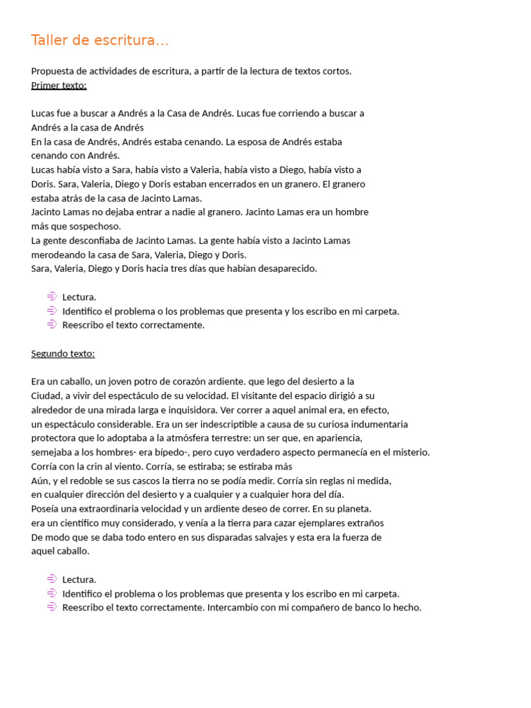 Taller de Escritura | PDF