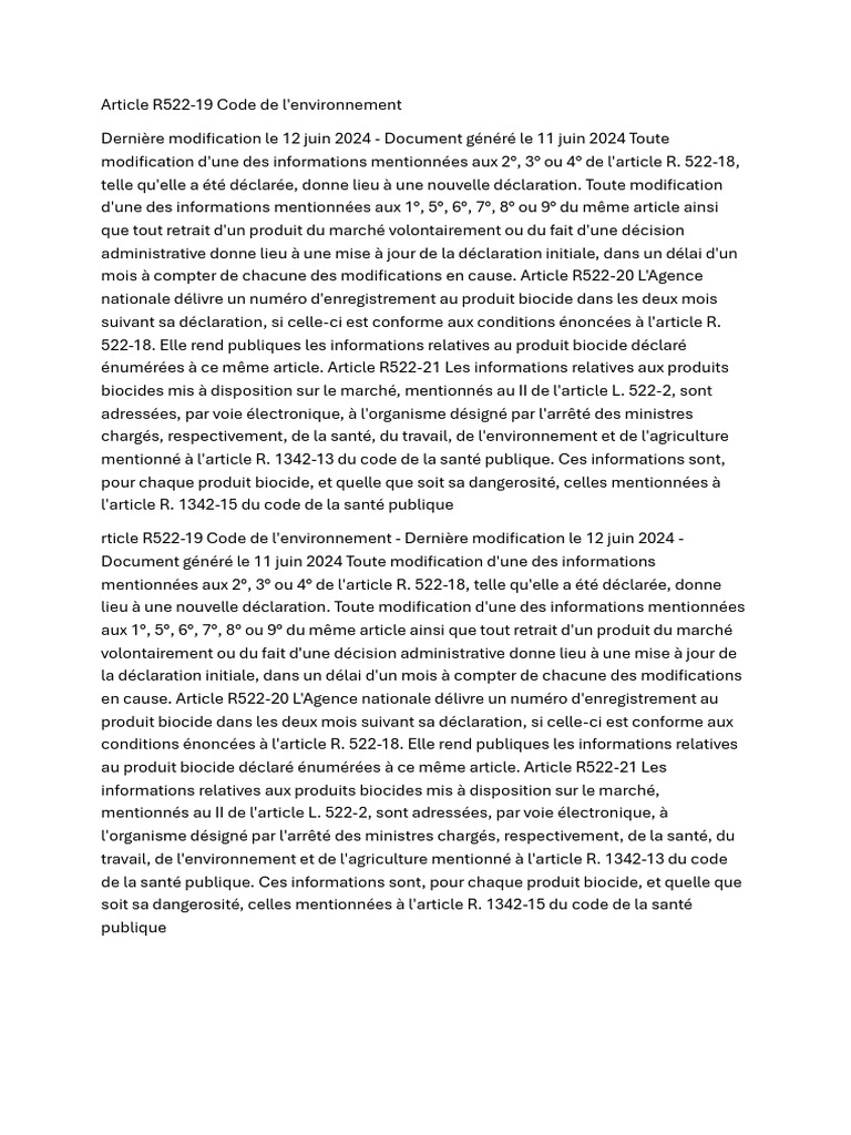 Article R522-19 Code de L'environnement | PDF