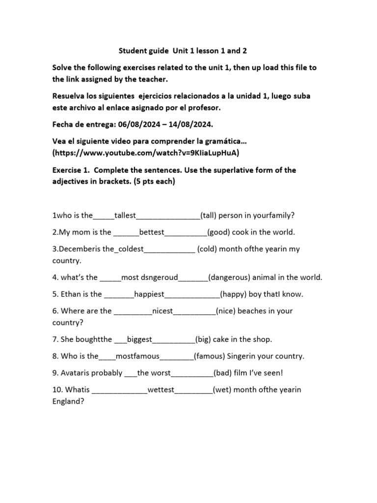 Student Guide Unit 1 Lesson 1 and 2 Cindy | PDF